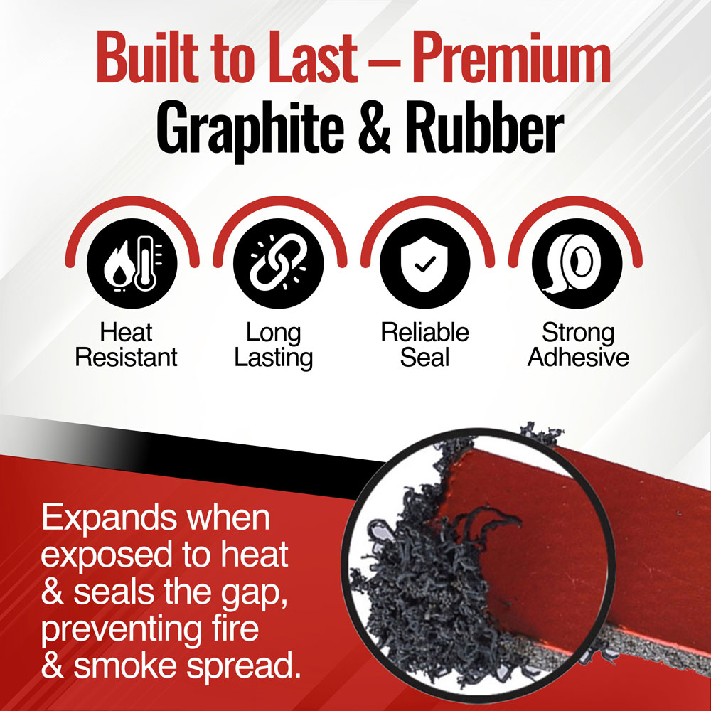 Intumescent Smoke Seal - 9 Foot Long Graphite & Rubber Composite ...