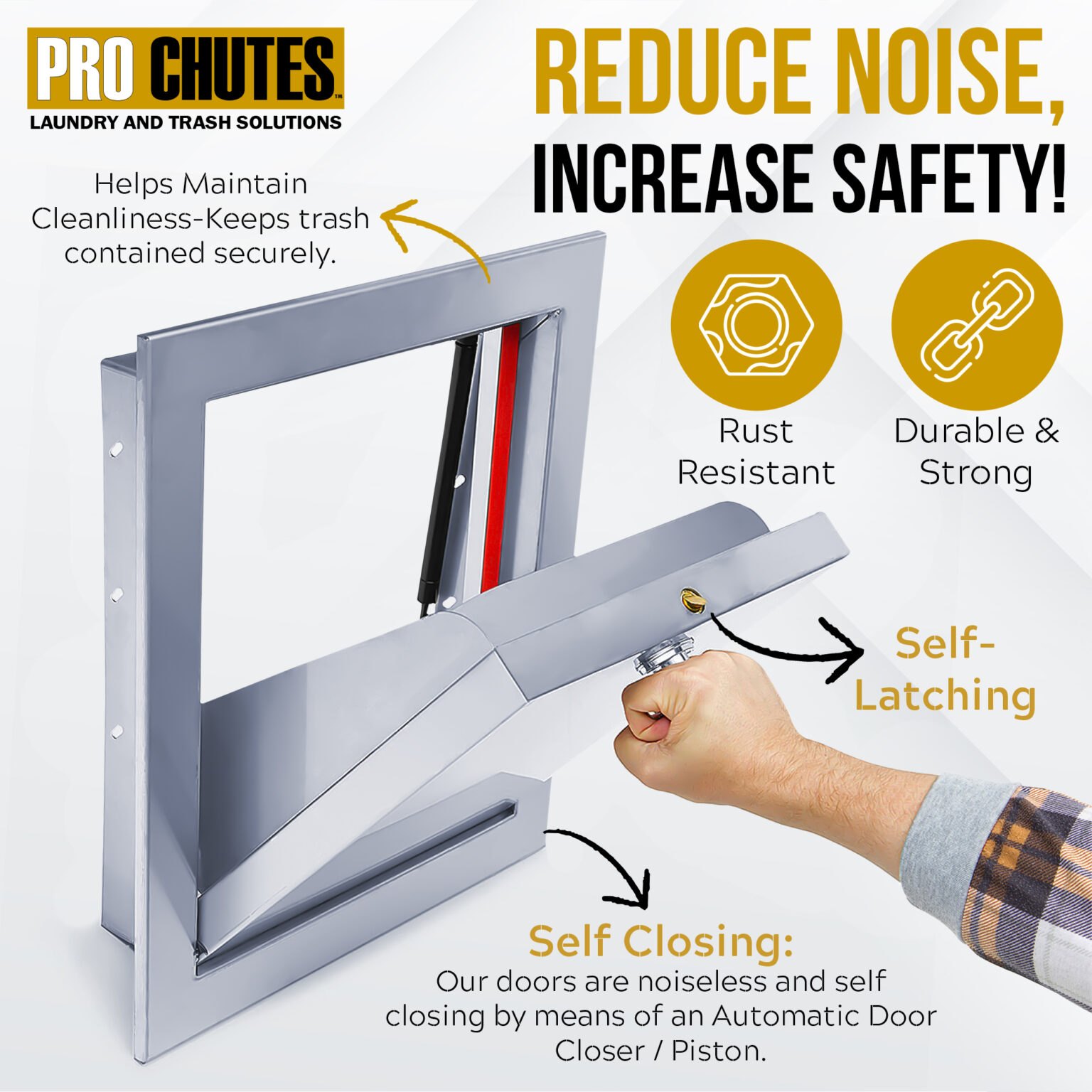 15 x 18 Trash Chute Doors - Universal - Stainless Steel Bottom Hinged ...