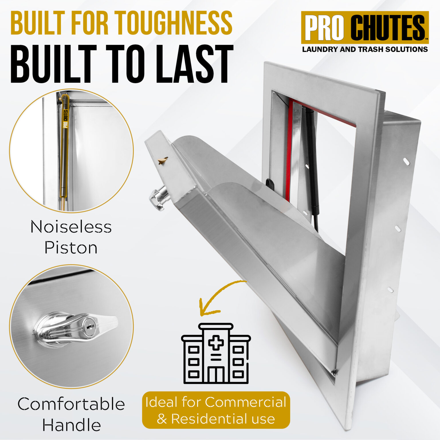 15 x 18 Trash Chute Doors - Universal - Stainless Steel Bottom Hinged ...