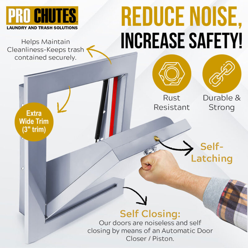 15 x 18 Trash Chute Doors - Universal - Stainless Steel Bottom Hinged ...